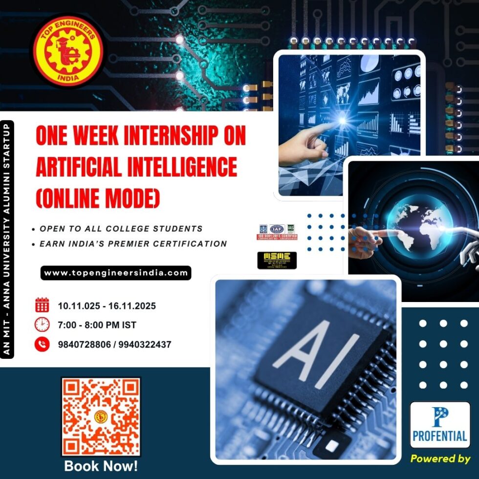 ONE WEEK INTERNSHIP ON ARTIFICIAL INTELLIGENCE (ONLINE MODE) - TopEngineers